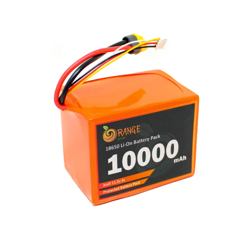 Orange NMC 18650 11.1V 10000mAh 3C 3S4P Li-Ion Battery Pack – Aerokart India